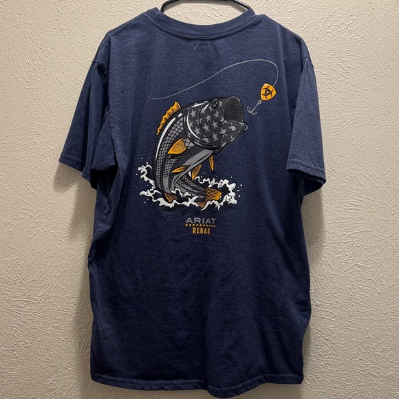 Ariat | Shirts | Ariat Rebar Blue Fish Graphic Tee | Poshmark